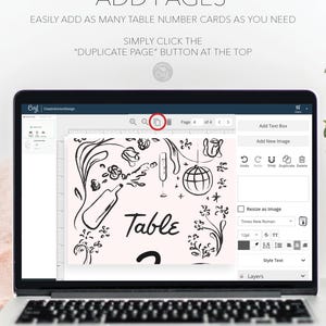 Hand Drawn Table Numbers Template, Editable Wedding Table Numbers ...
