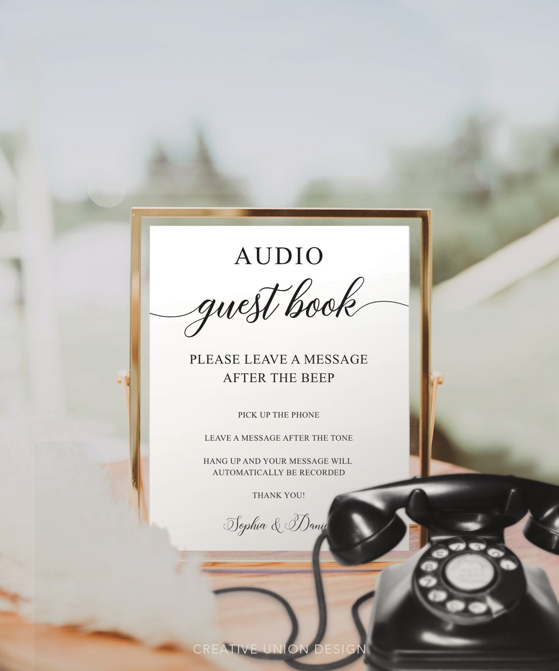 Audio Guest Book Sign Template, Telephone Guestbook, Leave a Message ...
