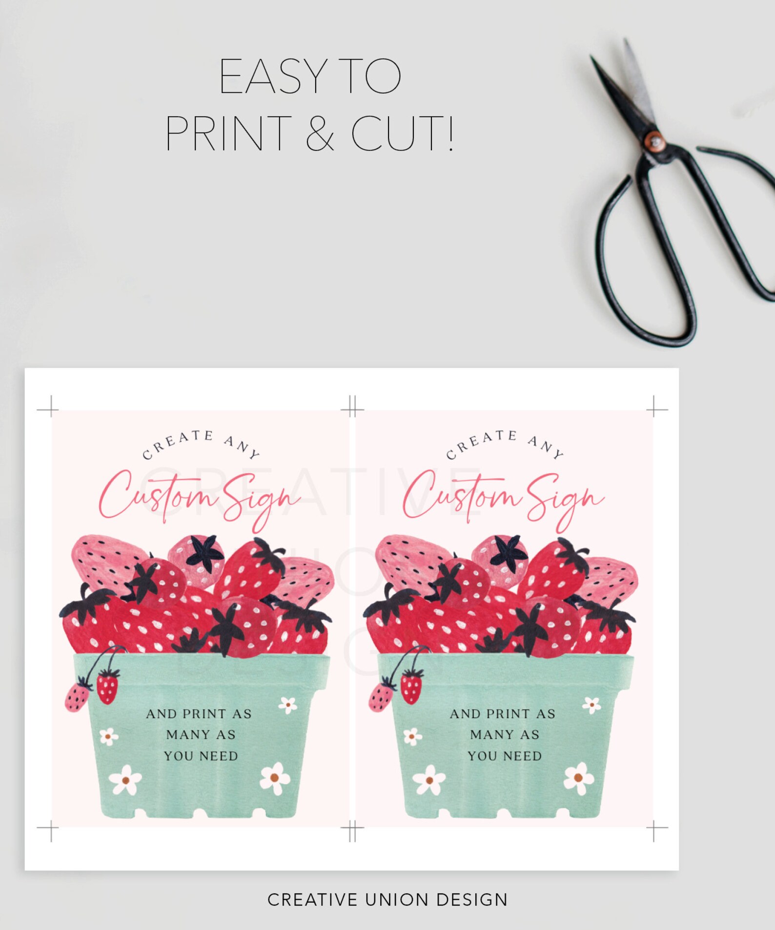 Editable Custom Sign Template, Berry Sweet, Custom Birthday Party Sign ...