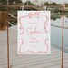 Pink Bow Baby Shower Welcome Sign Template, Hand Drawn Welcome Baby ...