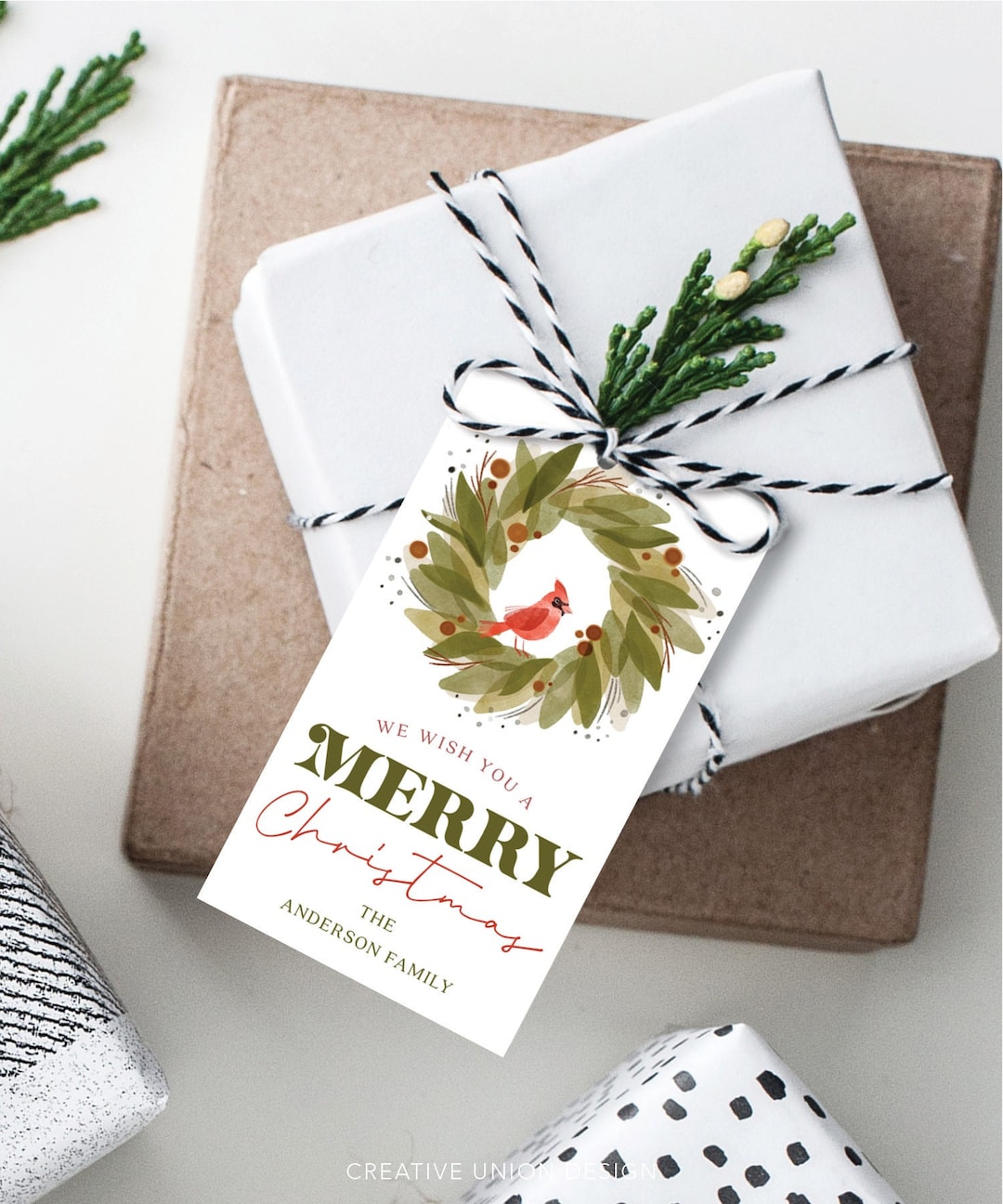 Holiday Gift Tag Template, Printable Christmas Gift Tag, Editable ...