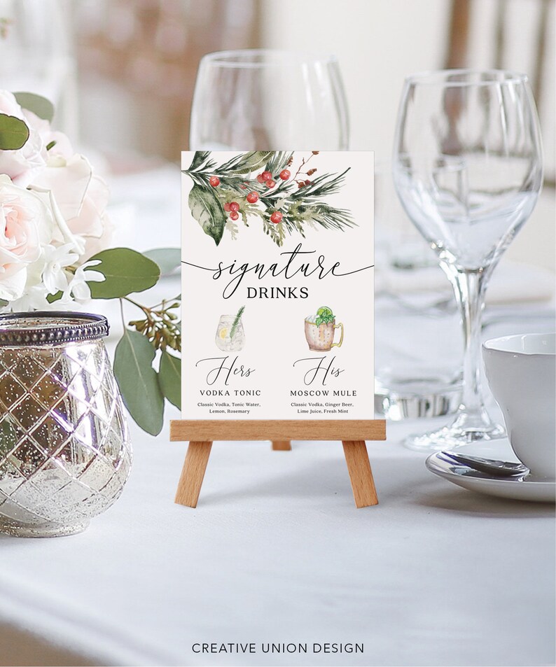 Signature Drink Sign Template Printable Signature Cocktail - Etsy