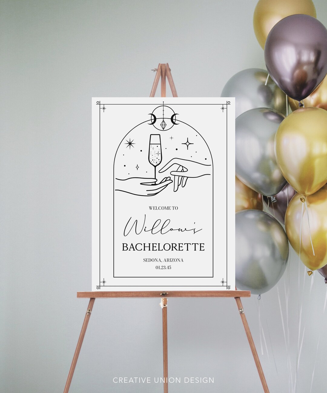 Mystical Tarot Card Editable Bachelorette Party Welcome Sign Template ...