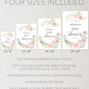 Editable Baby Shower Welcome Sign Template, Welcome Baby Shower for ...