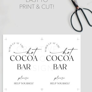 Hot Cocoa Bar Printable Sign Template, Hot Chocolate Bar, Cocoa, Hot ...