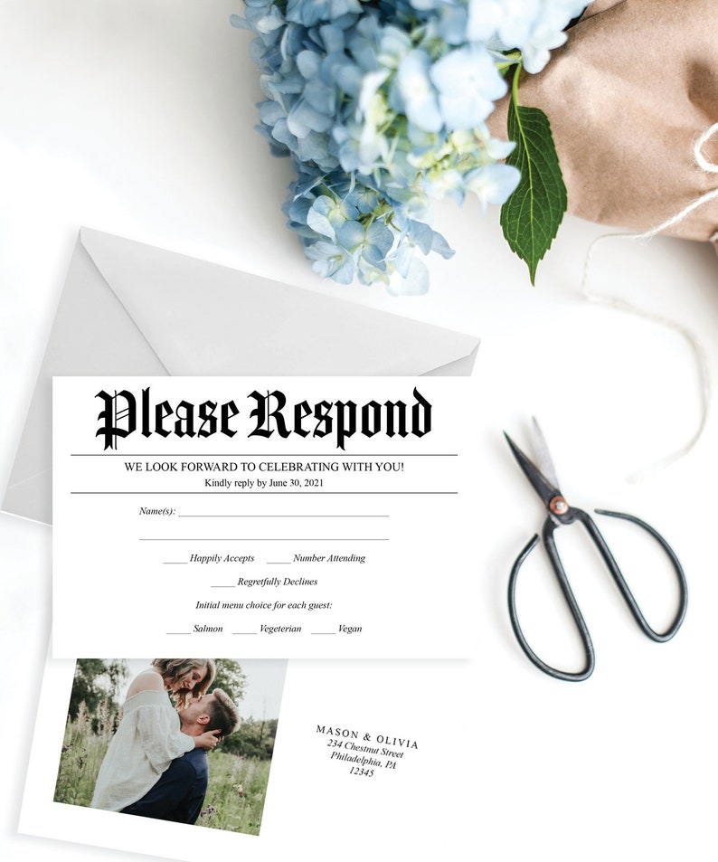 Newspaper Wedding Invitations Template Wedding Invite | Etsy