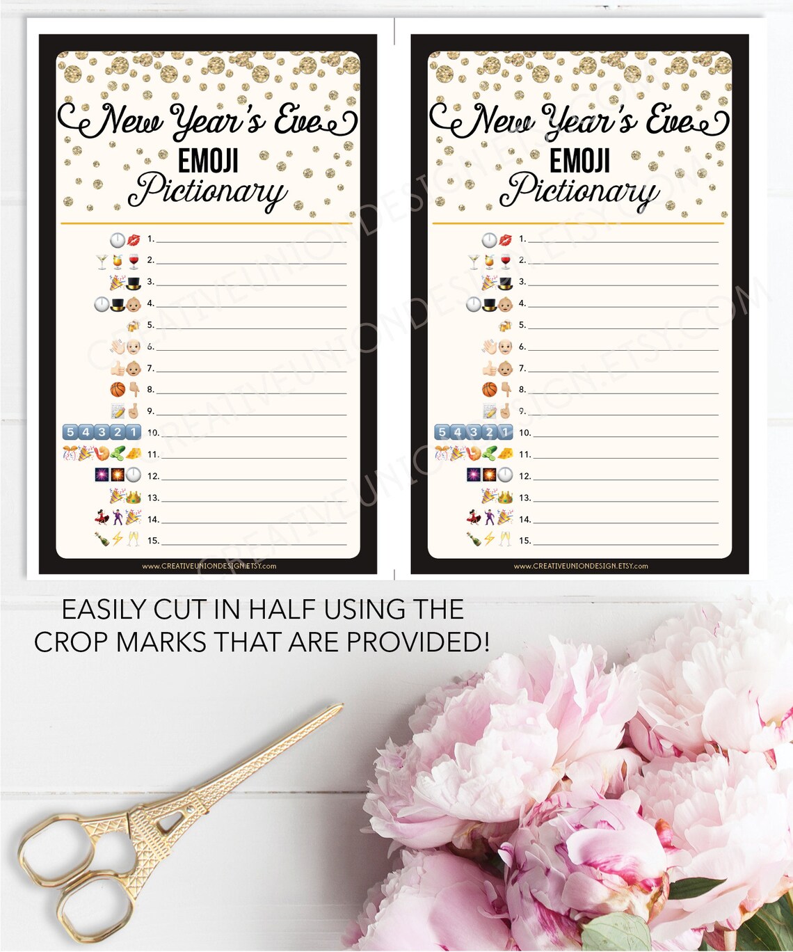 New Years Eve Game - Emoji Game - New Year's Eve Wedding - Family New ...