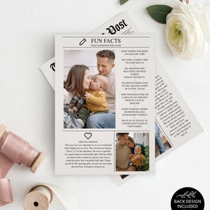 Newspaper Christmas Cards With Photo, Holiday Card Template, Holiday ...