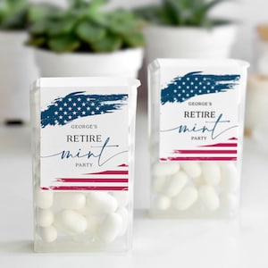 American Flag Retirement Party Favors Template, Retire Mints Party ...