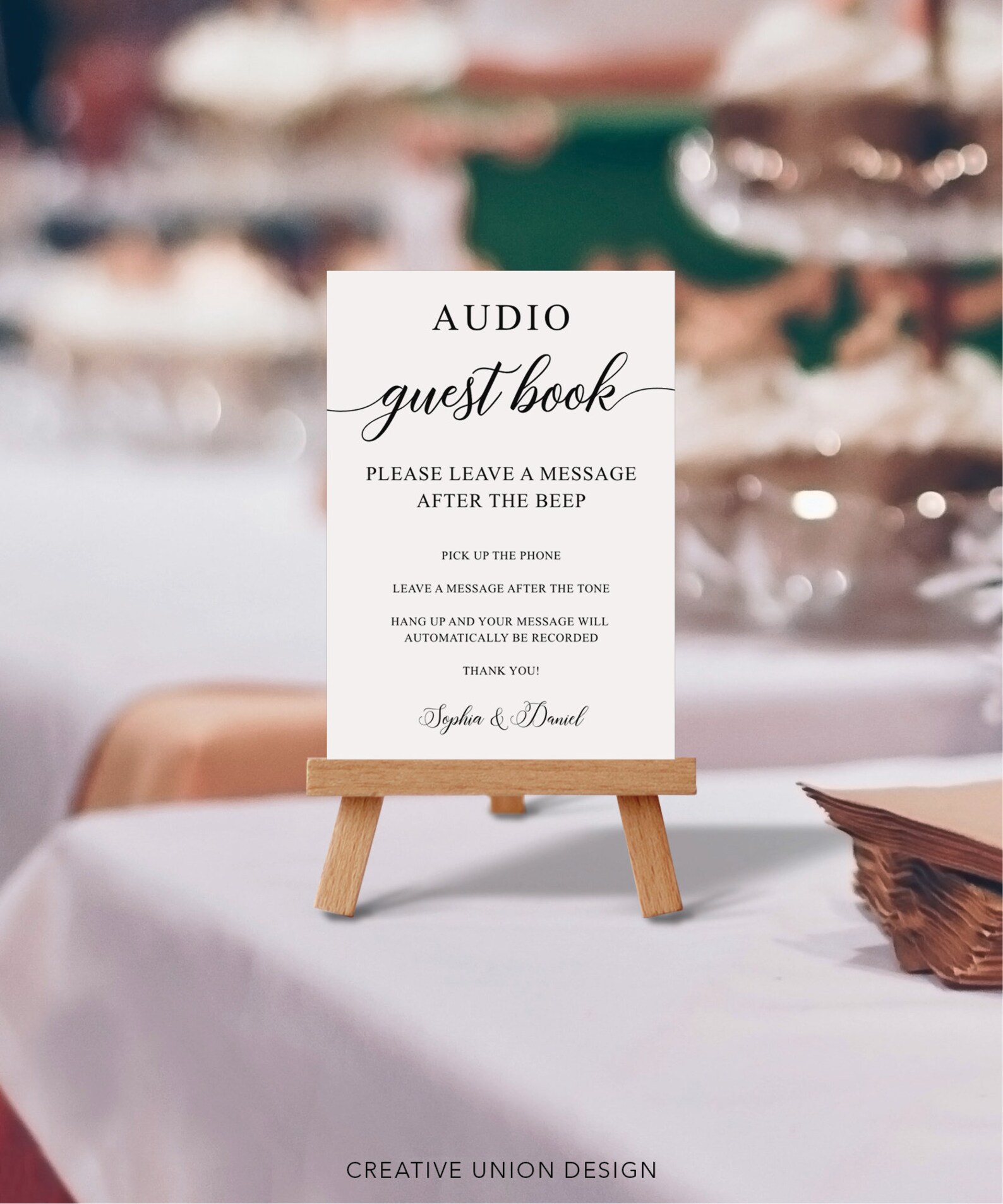 Audio Guest Book Sign Template, Telephone Guestbook, Leave a Message ...