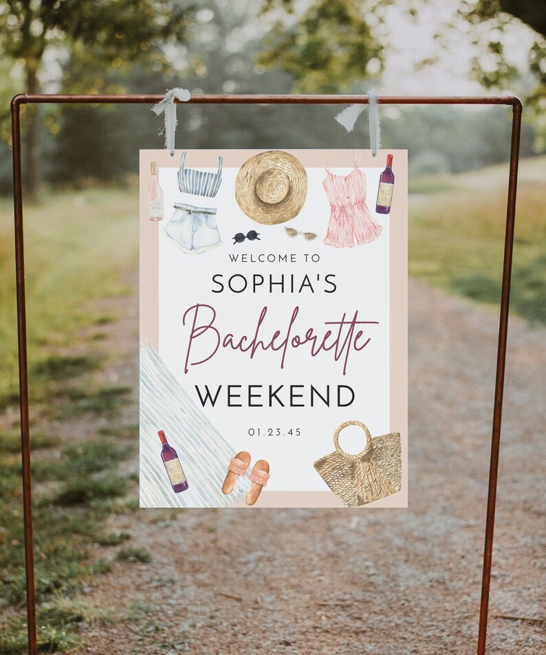 Editable Bachelorette Party Welcome Sign Template - Etsy