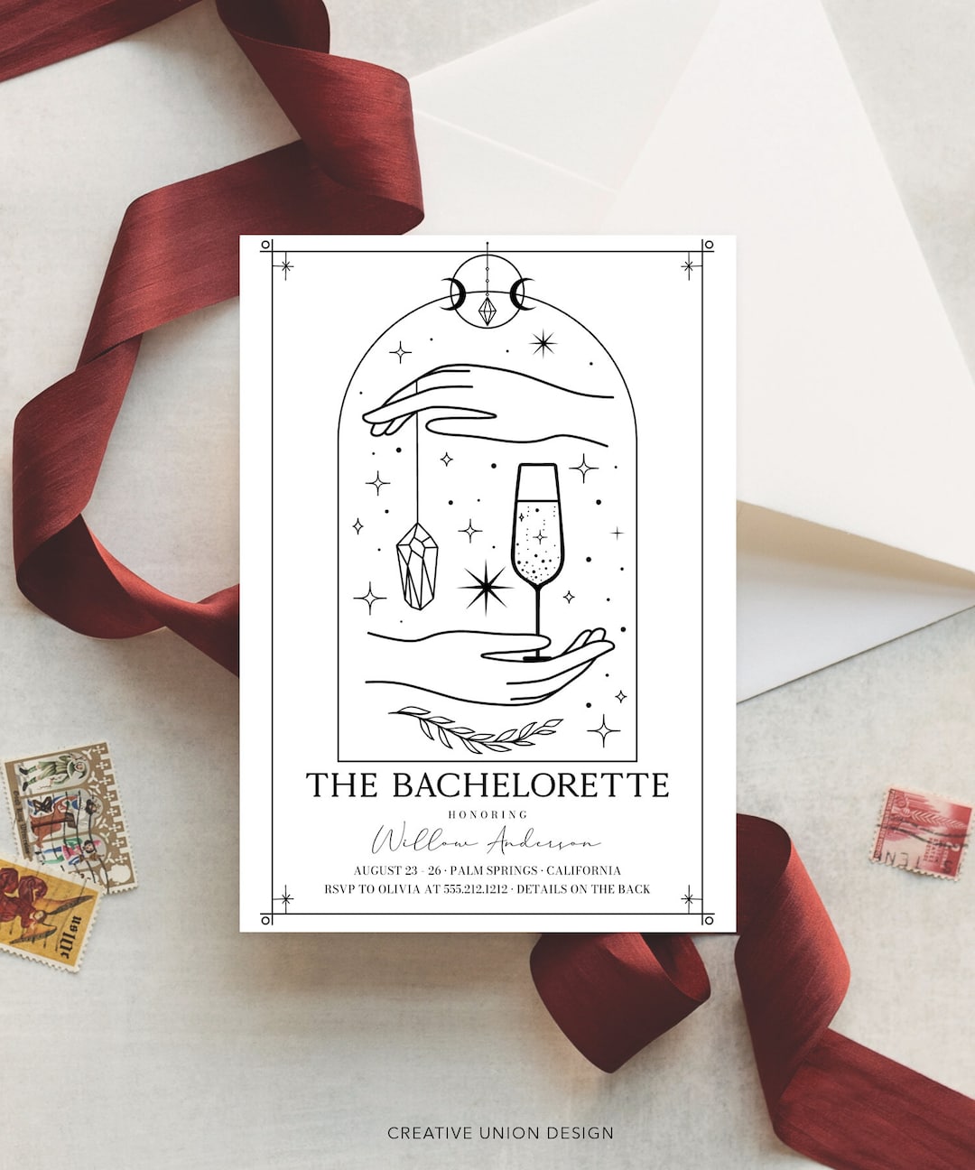 Mystical Tarot Card Bachelorette Party Invitation and Itinerary ...