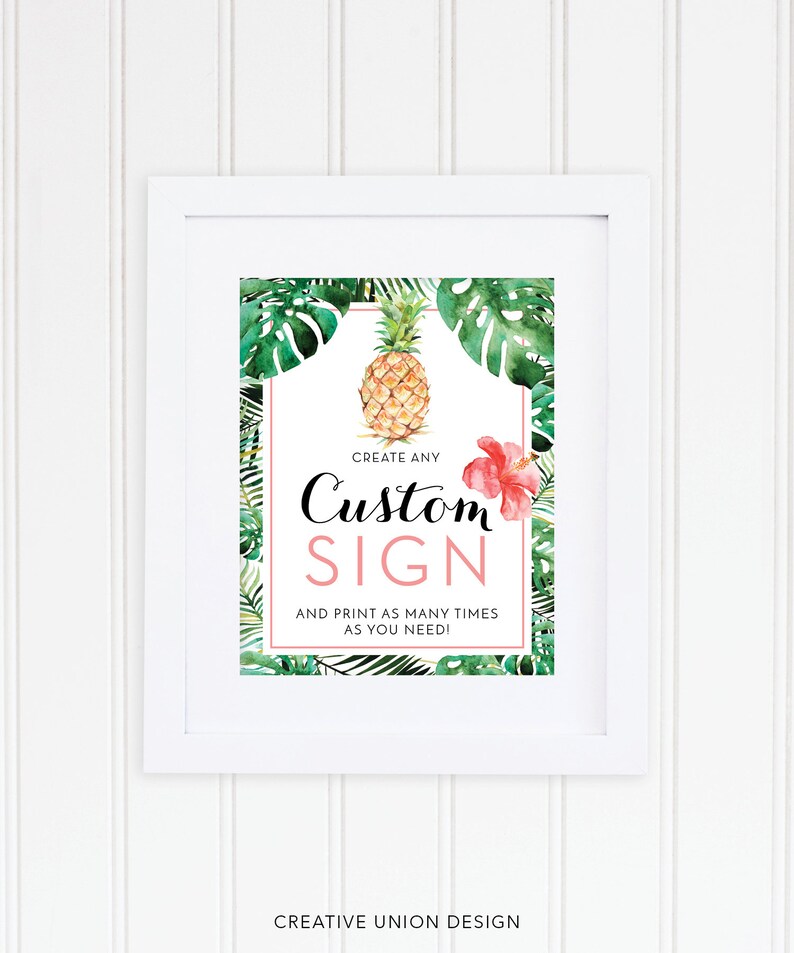 Editable Custom Sign Template Favors Gifts and Cards - Etsy