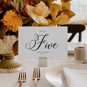 Horizontal Classic Calligraphy Wedding Table Numbers Template, Fully ...