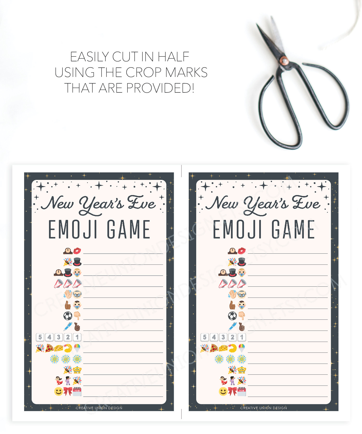New Years Eve Game Emoji Game New Year's Eve Wedding | Etsy