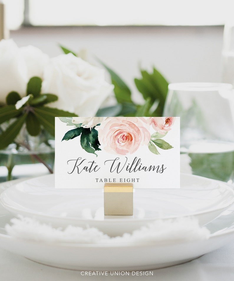 Floral Place Card Printable Template Place Cards Escort - Etsy