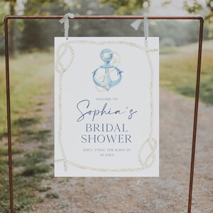 Nautical Beach Bridal Shower Welcome Sign Template, Welcome Bridal ...