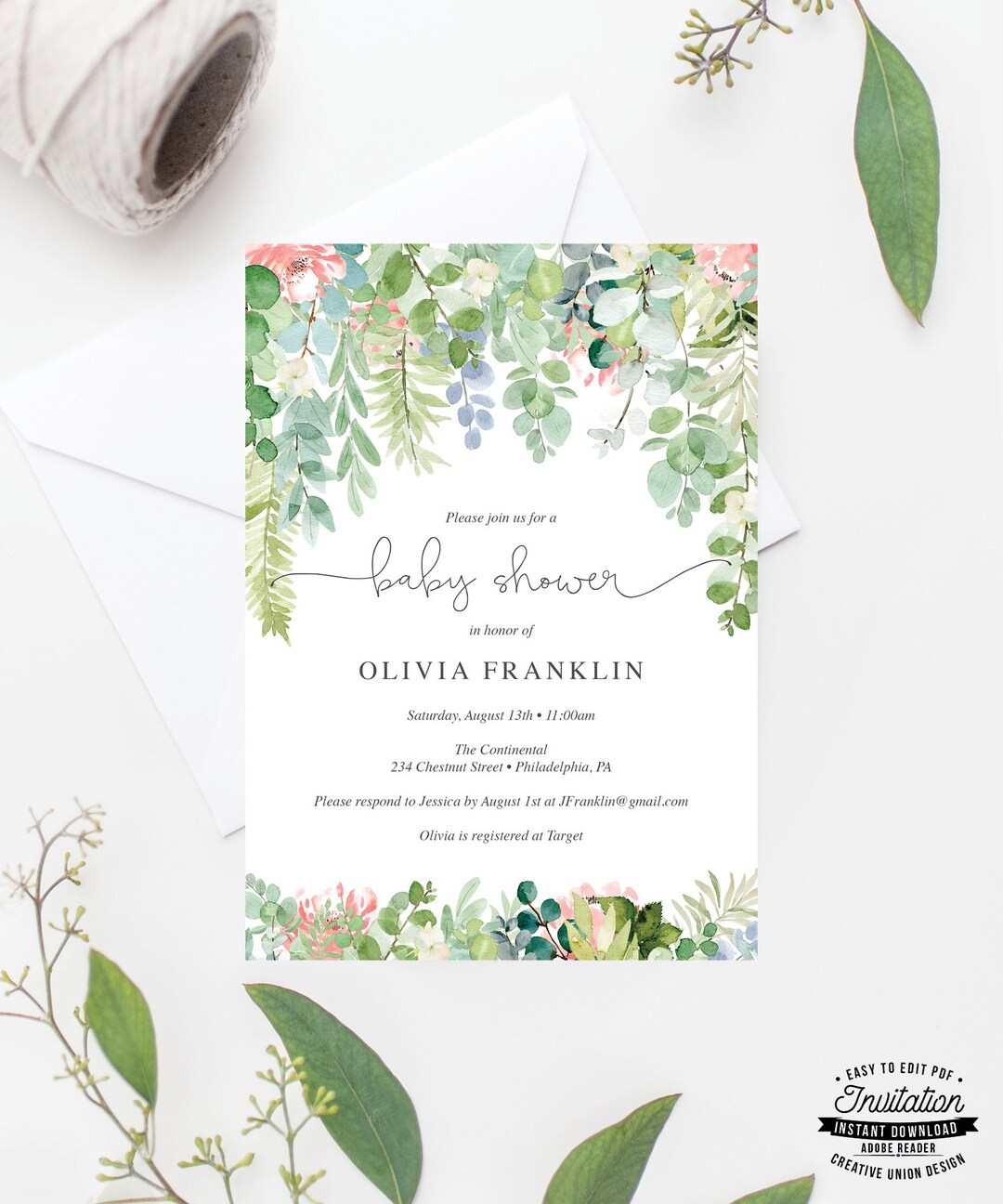 Printable Baby Shower Invitation Baby Shower Invite Editable Baby ...