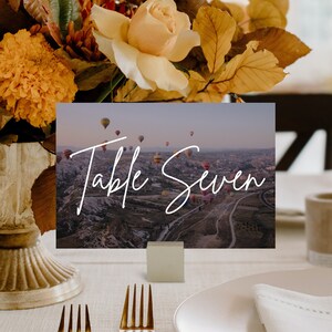 Horizontal Wedding Table Numbers With Photos Template, Editable Table ...
