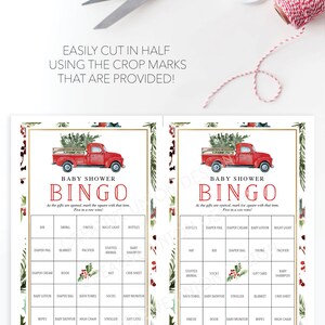 Baby Shower Bingo Cards, Printable Games With Holiday Christmas Truck ...