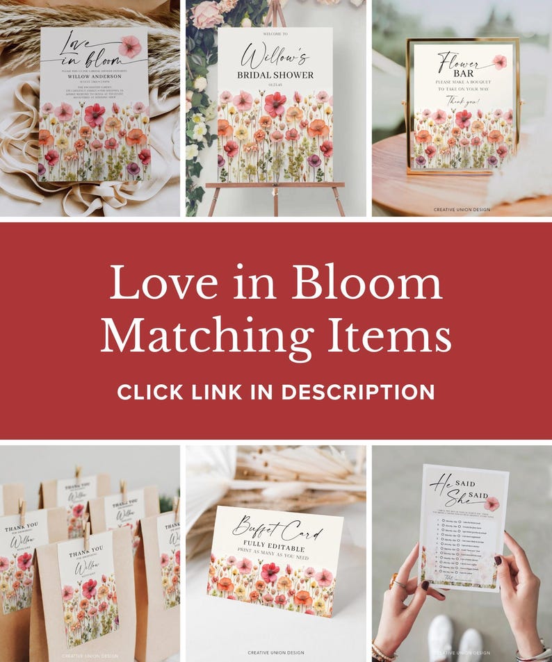Wildflower Bridal Shower Game, Mad Libs, Colorful Flower Bridal Shower ...