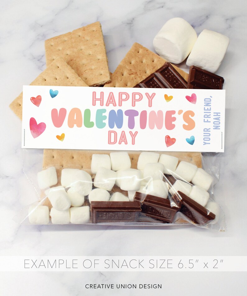 Editable Valentine's Day Treat Bag Topper Valentine Cards - Etsy