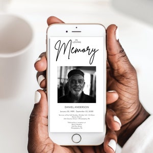 Digital in Loving Memory Electronic Invite With Photo, Funeral ...