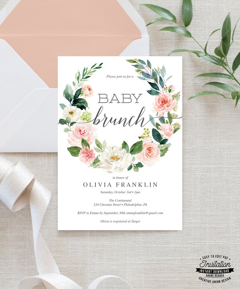 Baby Brunch Invitation Baby Shower Invite Editable | Etsy