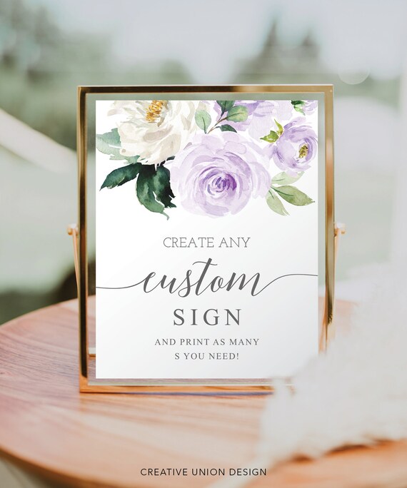 Editable Custom Sign Template, Custom Bridal Shower Sign, Favors ...