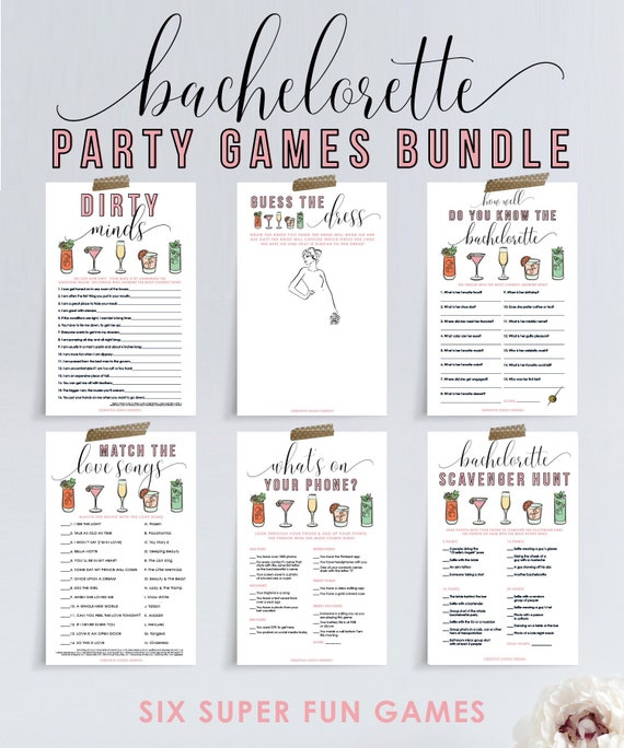 Bachelorette Party Games Bundle 6 Games Printable - Etsy
