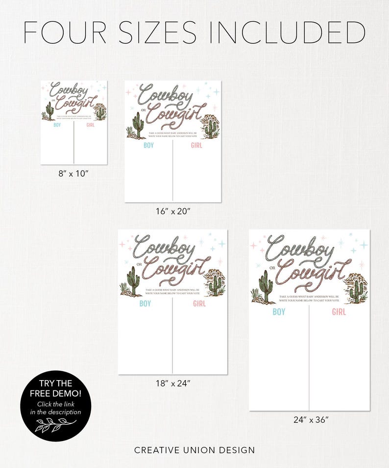 Editable Gender Reveal Voting Sign Template, Cast Your Vote Gender ...