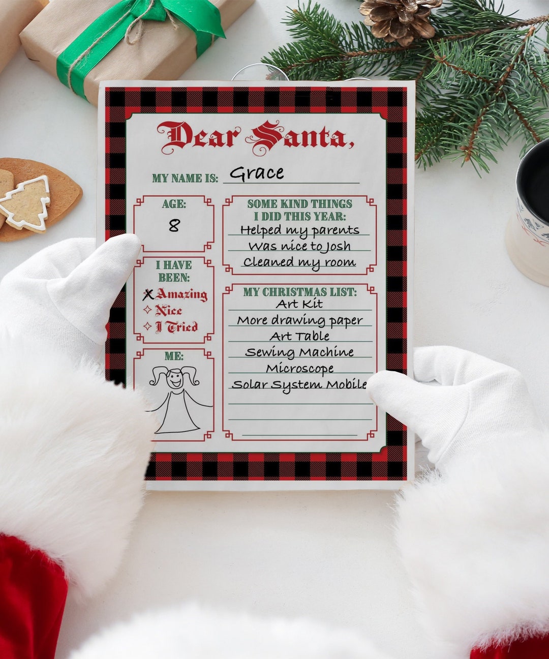 Santa Letter, Printable Letter to Santa, Kids Letter to Santa ...