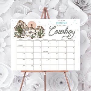 Baby Due Date Calendar Sign Template, Guess the Birthday, Baby Shower ...