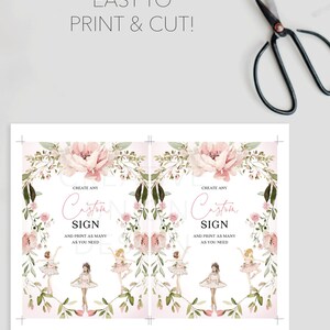 Dancing Ballerina Custom Sign Template, Editable Birthday Party Sign ...