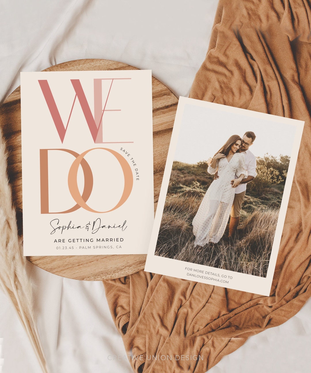 Boho Typography Save the Date Template, We Do Printable Save the Dates ...