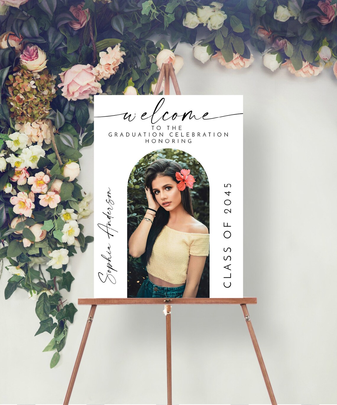 Modern Arch Graduation Welcome Sign With Photo Graduation - Etsy