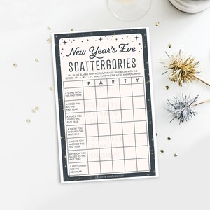 New Years Eve Game, New Year's Eve Party Ideas, Scattergories, Family ...