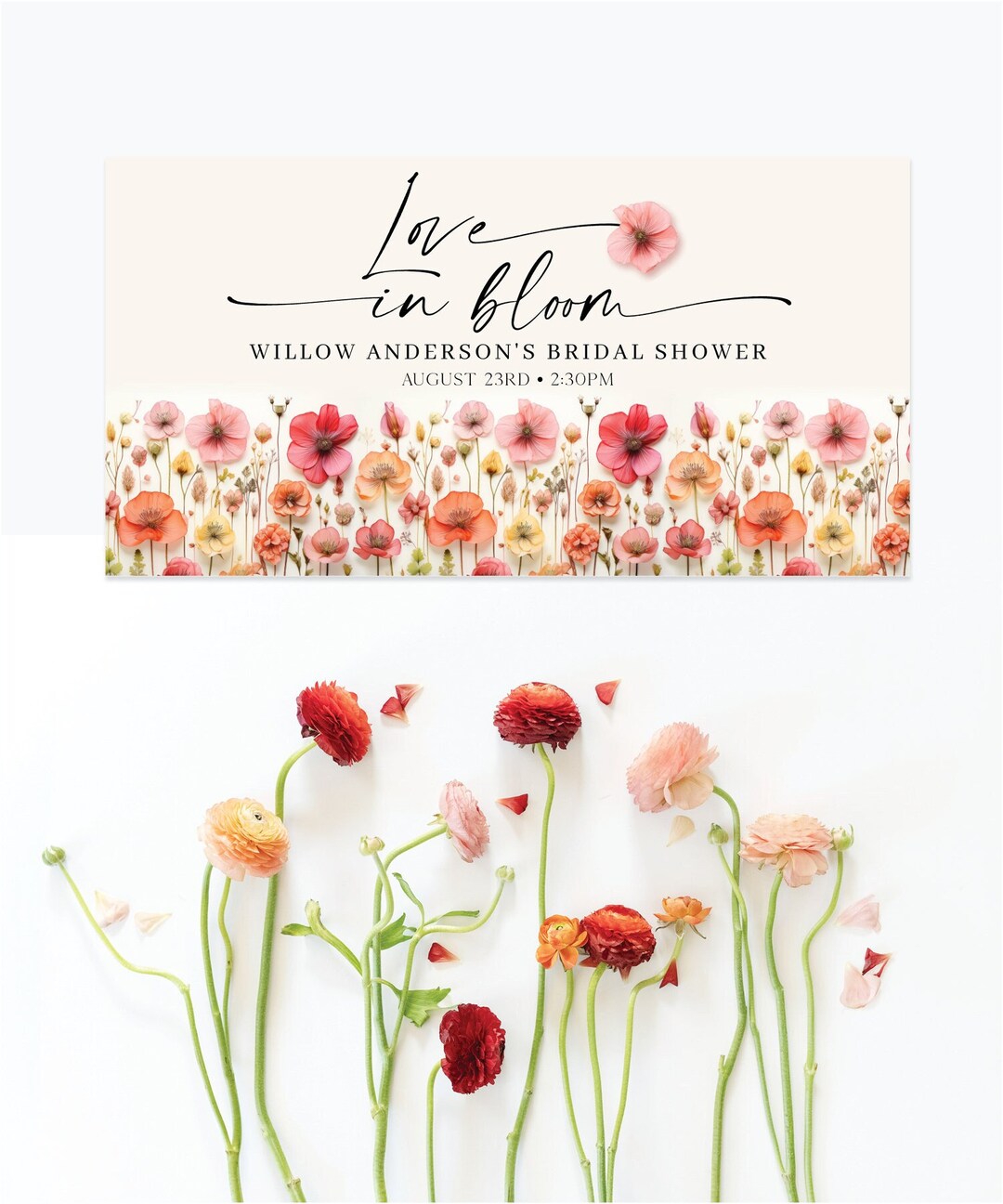 Bridal Shower Facebook Event Header Template, Evite, Wildflower ...