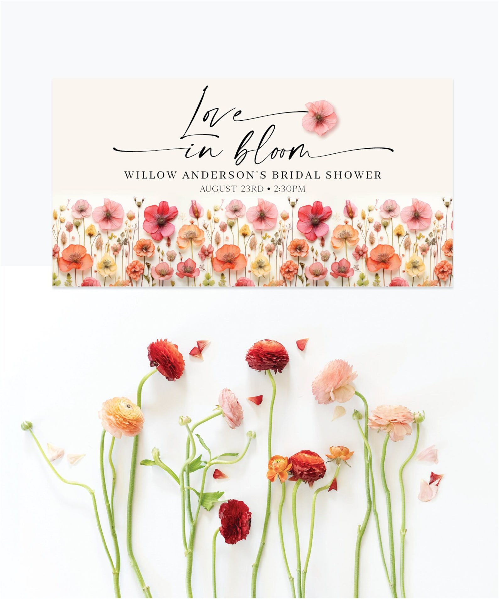 Bridal Shower Facebook Event Header Template, Evite, Wildflower ...