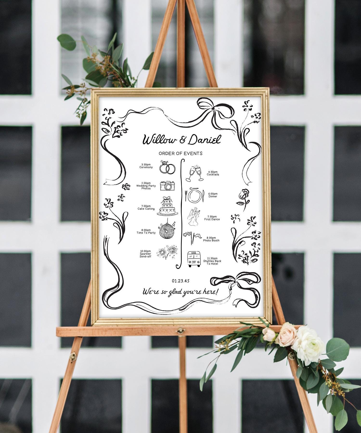 Personalized Wedding Timeline Sign Template, Timeline Wedding Sign ...