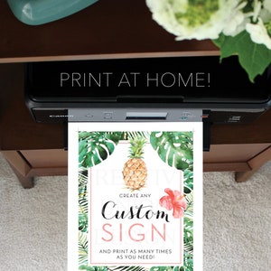 Editable Custom Sign Template, Favors, Gifts and Cards, Printable Table ...