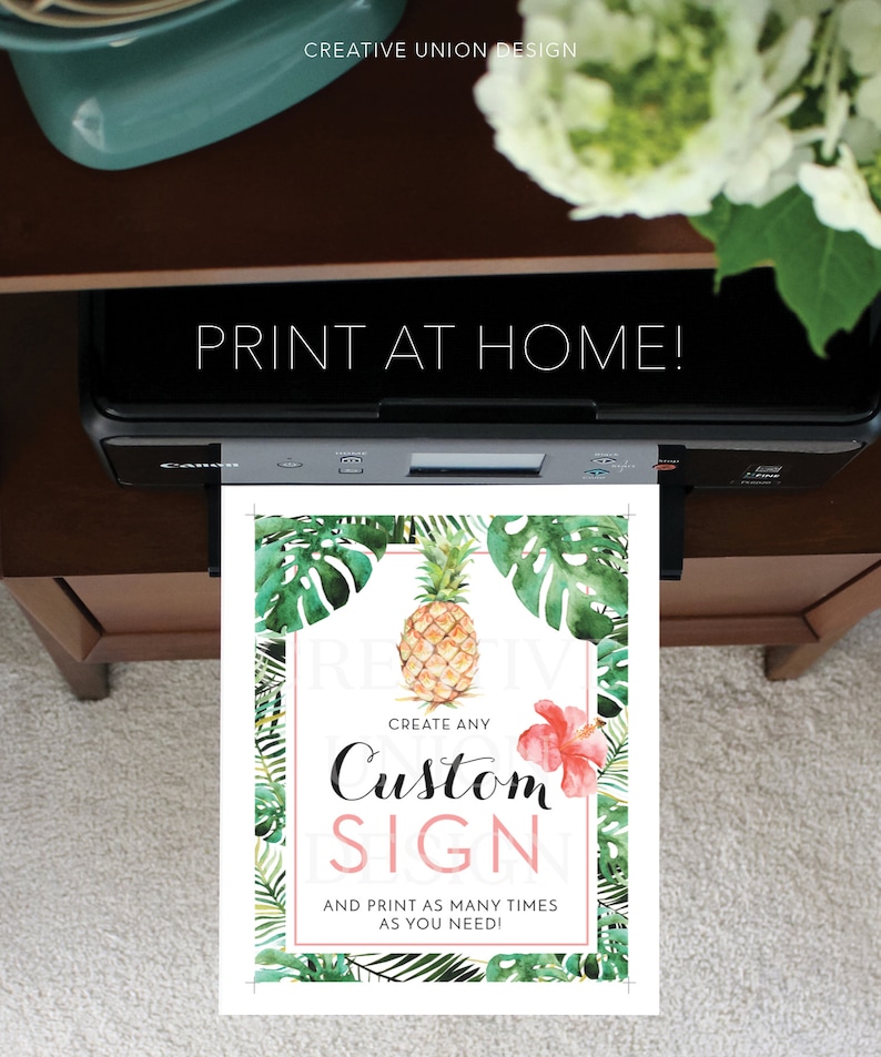 Editable Custom Sign Template, Favors, Gifts and Cards, Printable Table ...