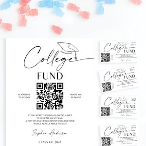 College Fund QR Code Sign Template, QR Code College Fund Insert Card ...