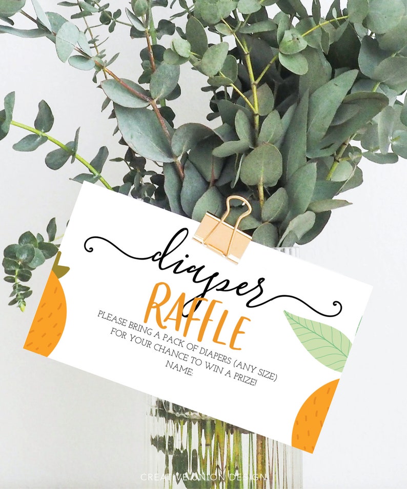 Diaper Raffle, Cutie Baby Shower Diaper Raffle, Printable Diaper Raffle ...