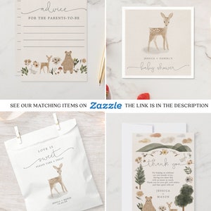 Woodland Baby Shower Bingo, 60 Unique Game Sheets, Baby Shower Games ...