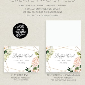 Buffet Food Signs Template, Printable Food Labels, Tented Cards, Food ...