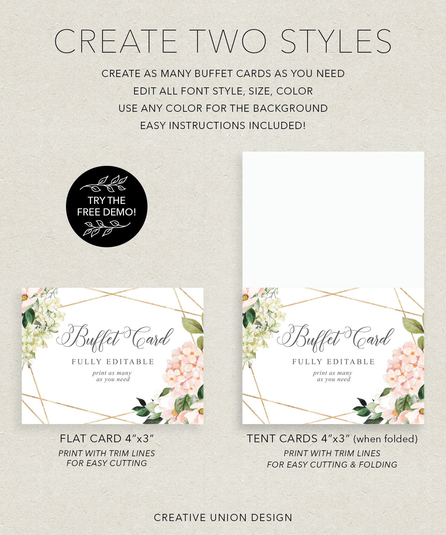 Buffet Food Signs Template, Printable Food Labels, Tented Cards, Food ...