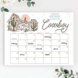 Baby Due Date Calendar Sign Template, Guess the Birthday, Baby Shower ...