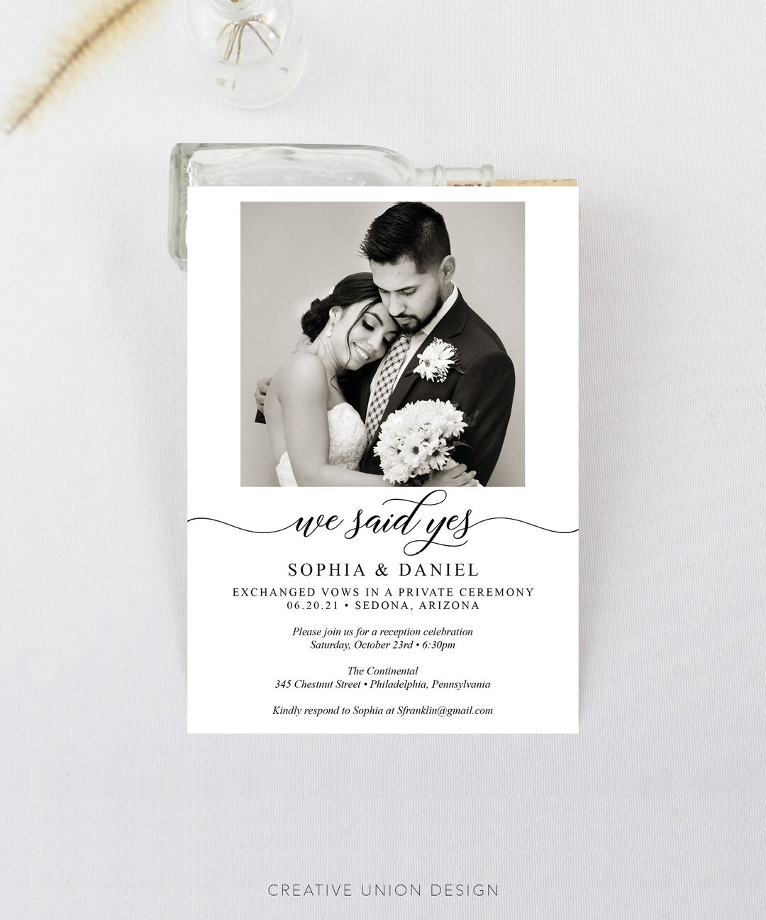 Wedding Reception Party Invitation Post Wedding Celebration We Eloped ...