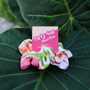 Birthday Party Scrunchie Tag Template, Birthday Favors, Sleepover, Hair ...